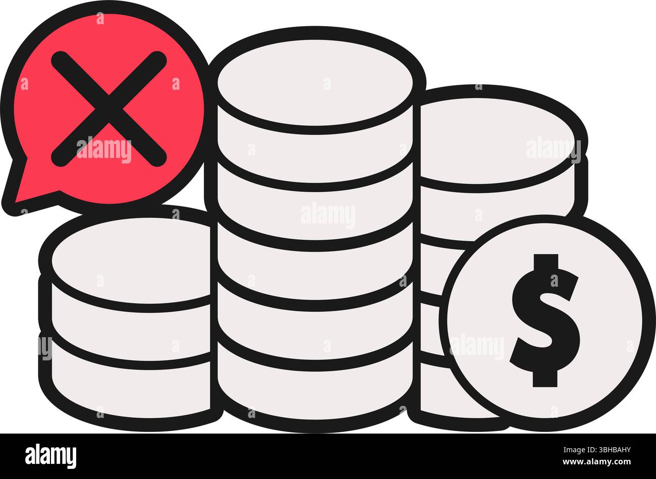 Rejected coin stack icon illustration Stock Vector Image & Art - Alamy