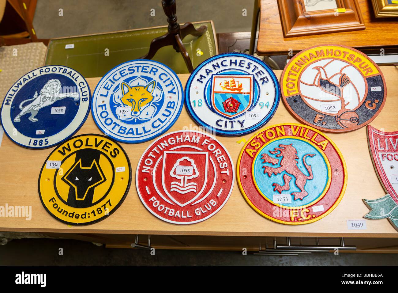 Metal replica football soccer club team crests or badges, Suffolk ...