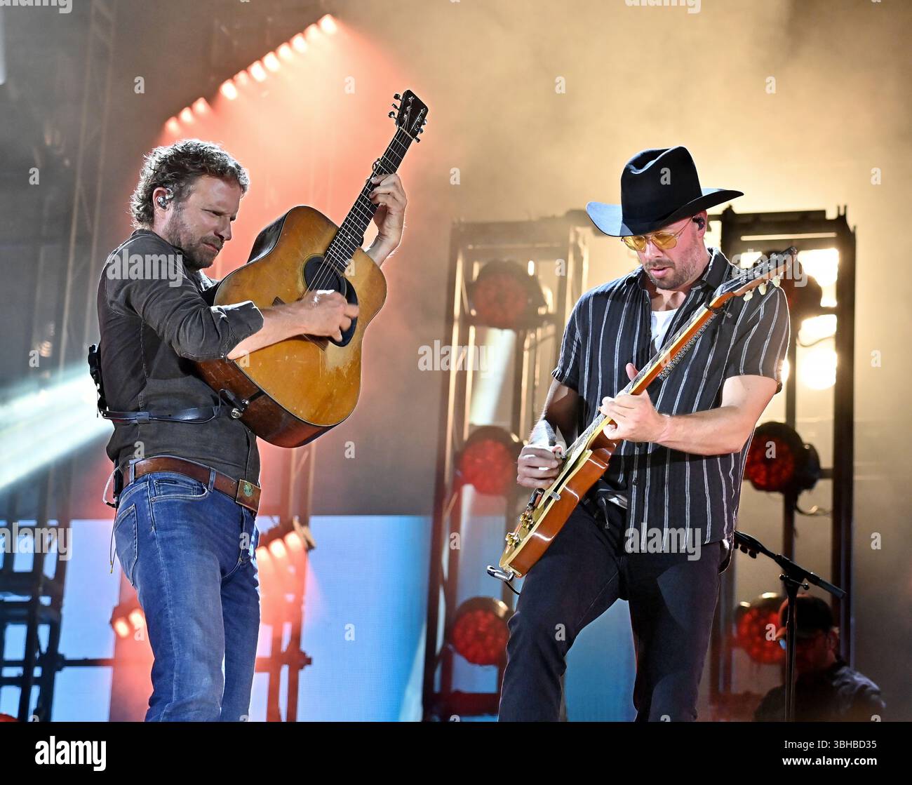 Nashville, USA. 08th June, 2025. Dierks Bentley and Ben Helson onstage ...