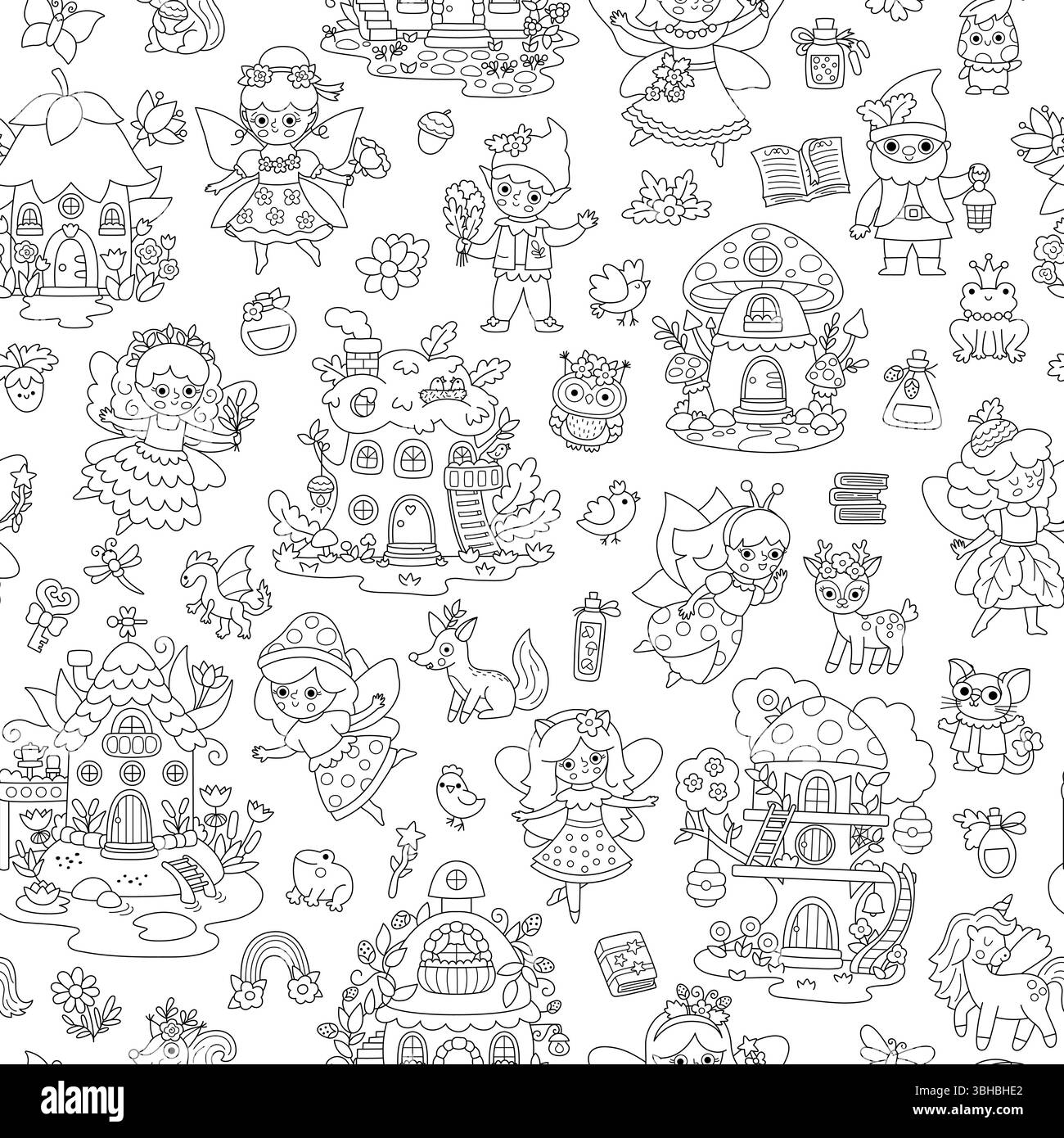 Fantasy garden fairy Black and White Stock Photos & Images - Alamy