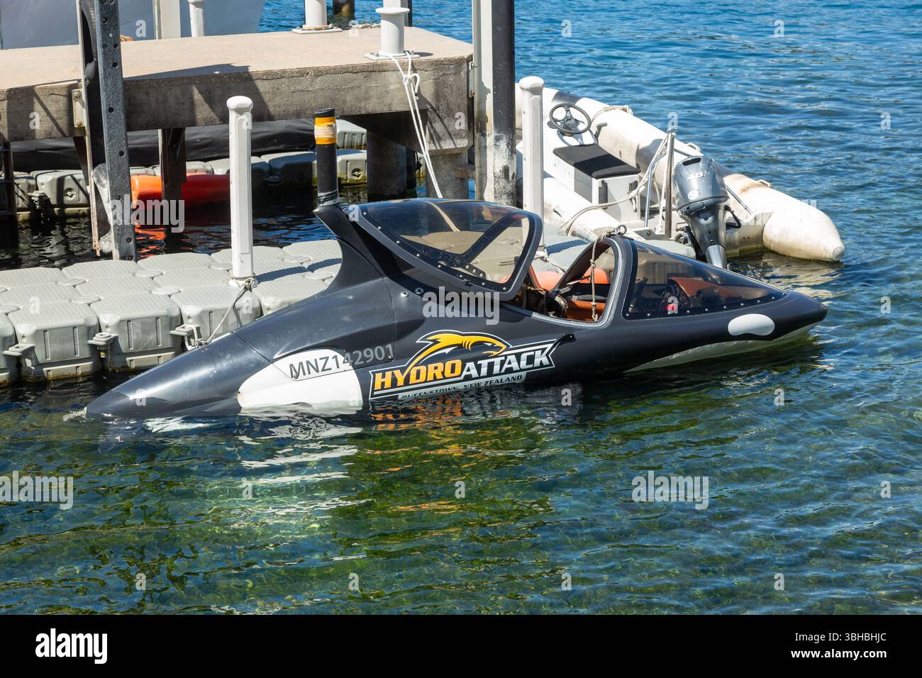 Hydro Attack is Queenstown's Semi Submersible Shark Ride Stock Photo ...