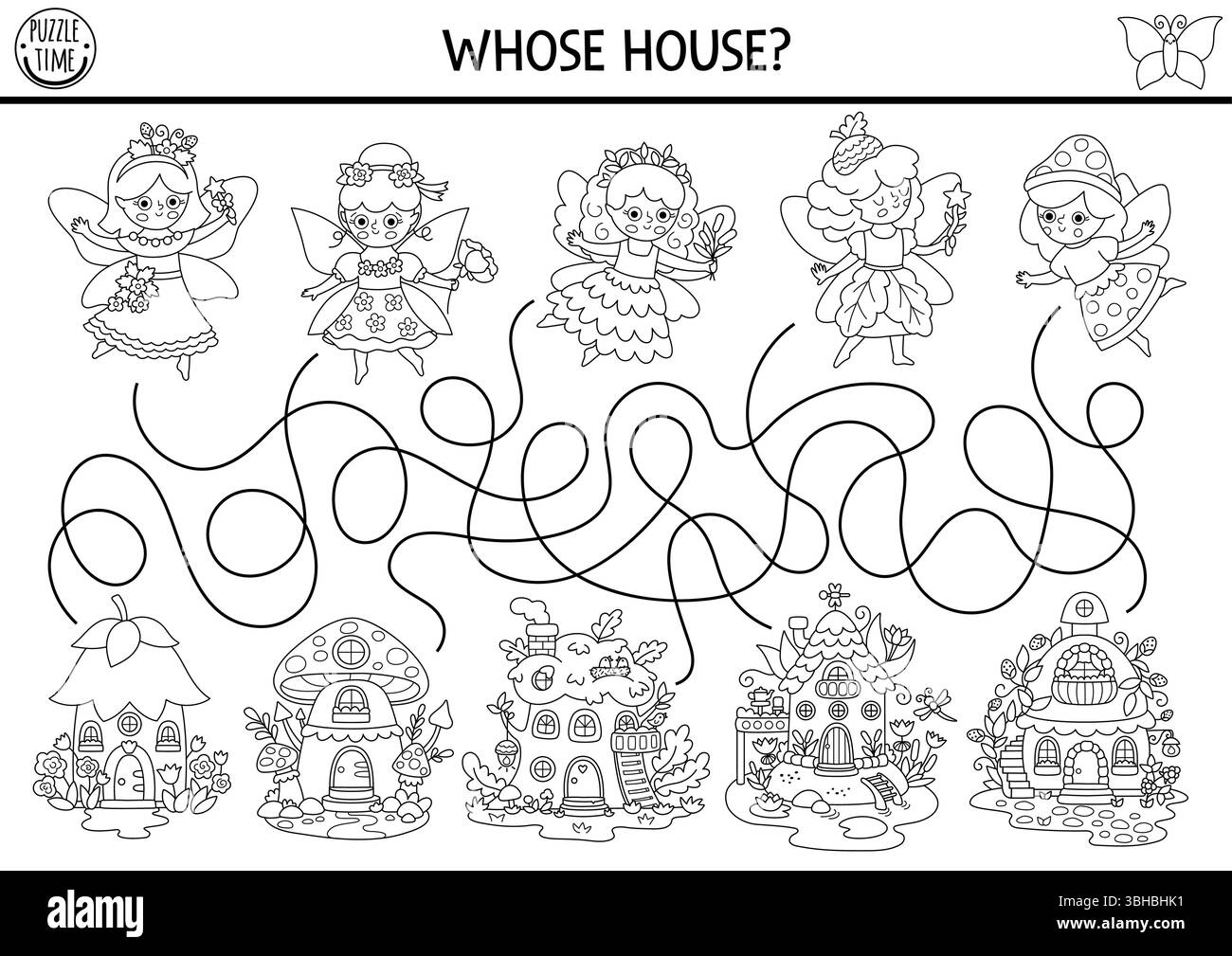 Fantasy forest cute fairies Black and White Stock Photos & Images - Alamy