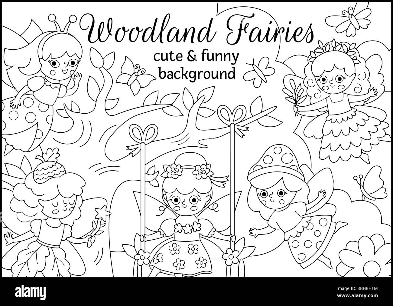 Woodland Fairies Coloring Pages