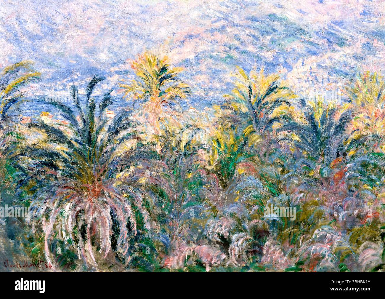 Palm Trees at Bordighera (1884) by Claude Monet, high resolution famous ...