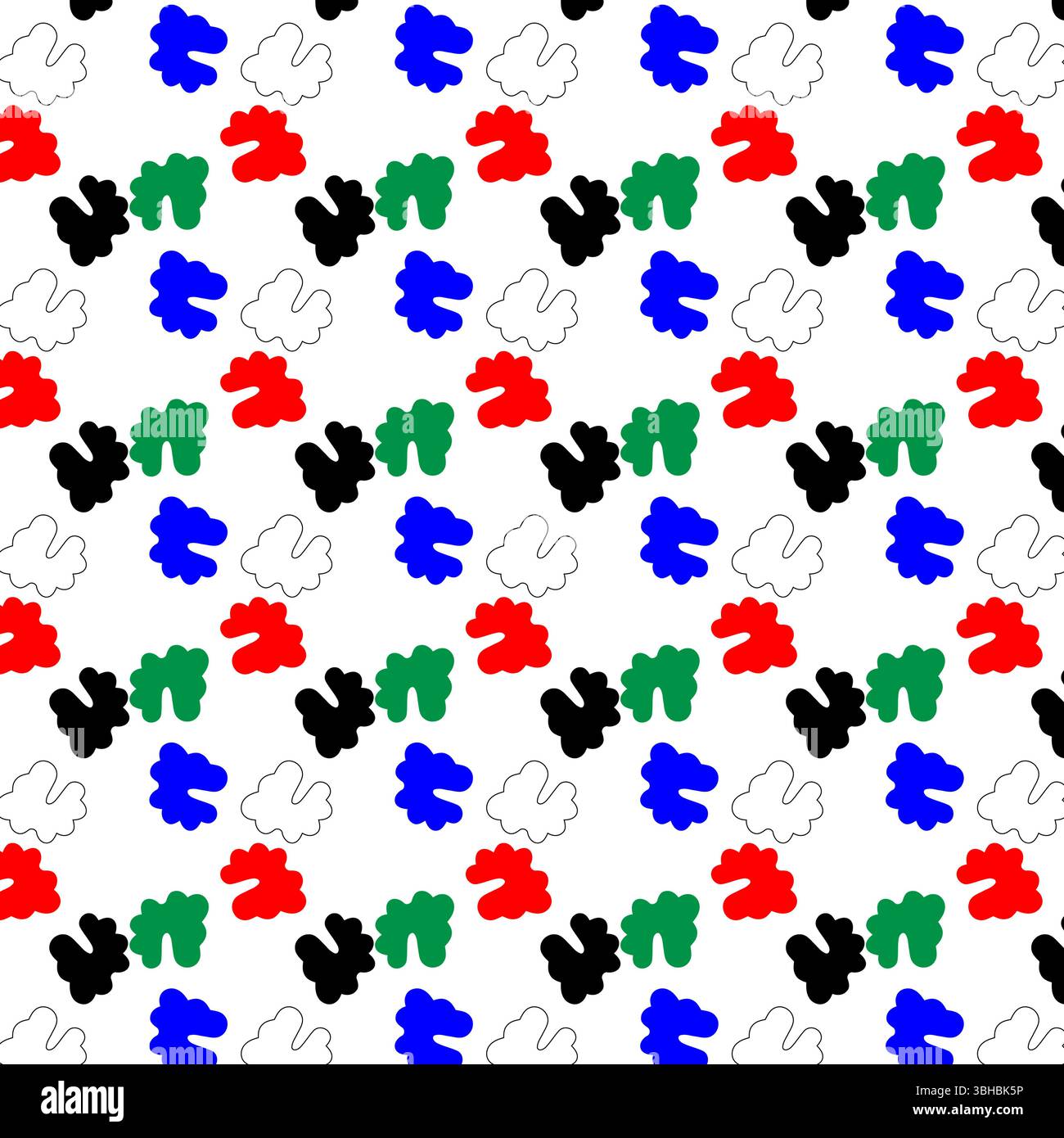Colorful Abstract Blob Seamless Pattern - Organic Shape Background ...