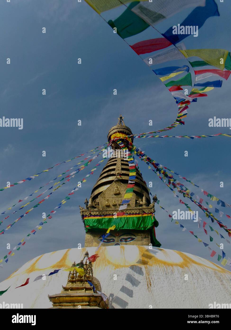 KODAK Digital, Monkey temple, Kathmandu, Nepal, Prayer flags, prayer flags framed to come into ...