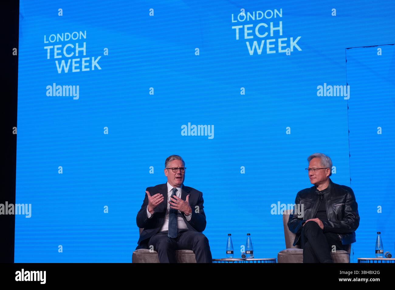 Prime Minister Sir Keir Starmer (left) takes part in a panel discussion ...
