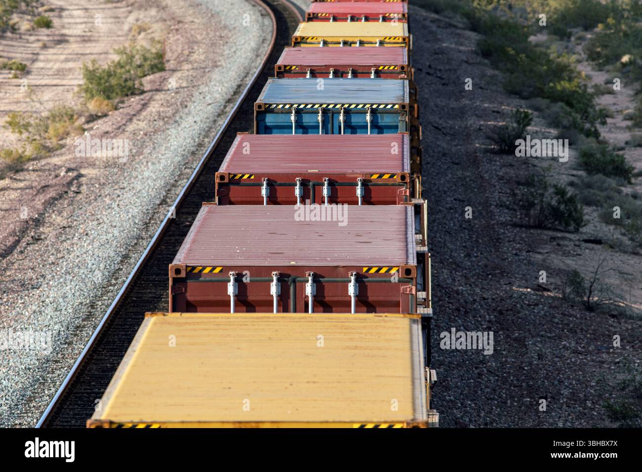 Containers loaded on freight train hi-res stock photography and images ...