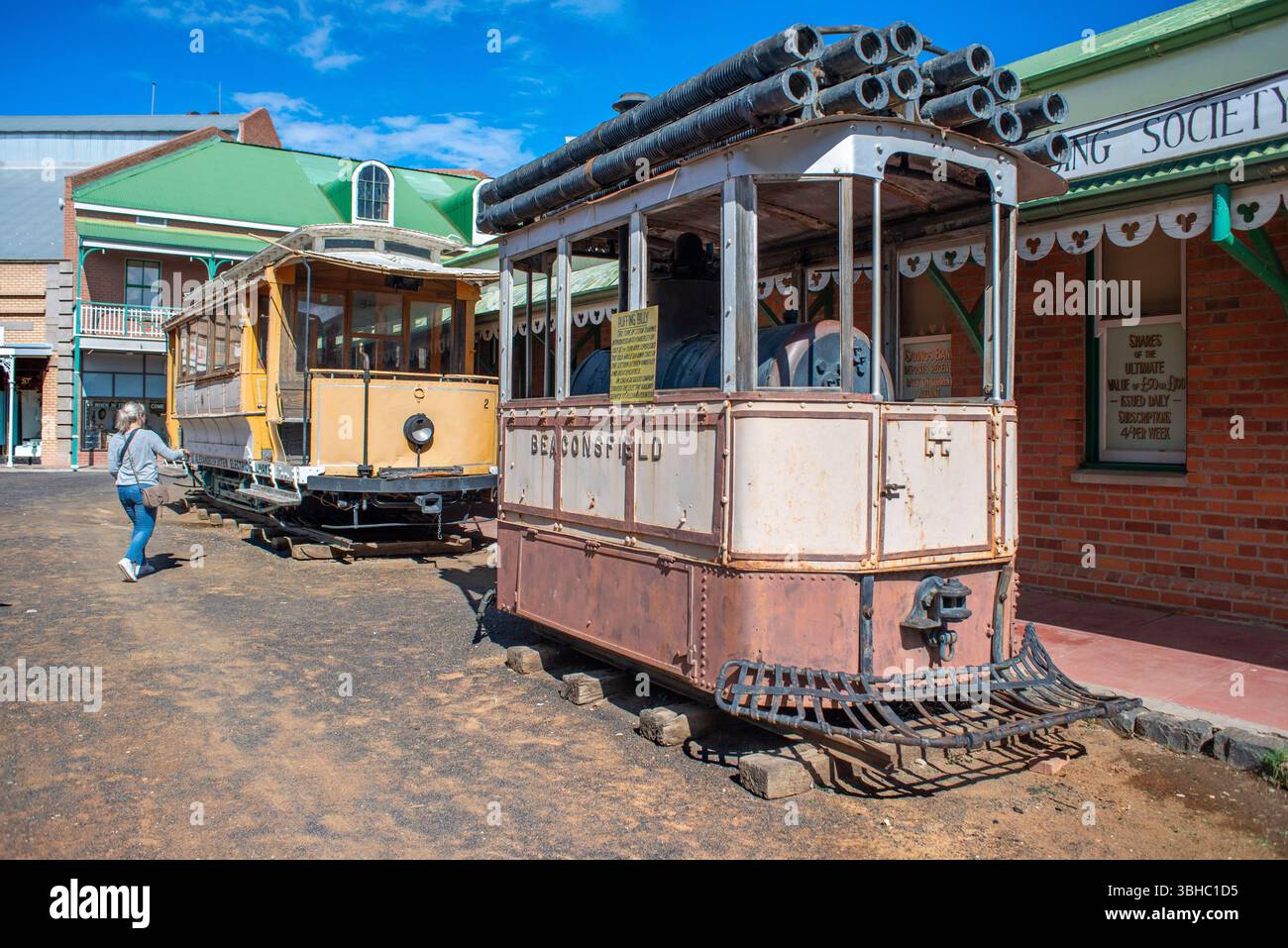 Old Tram Cars and Historic Buildings in the Big Hole Diamond Mine and ...