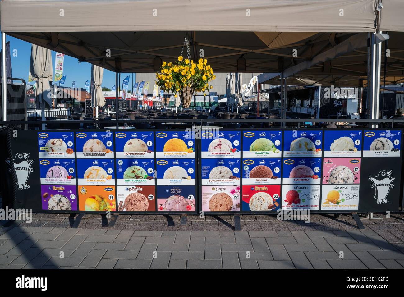 market stall displays various ice cream flavors, Oulu Finland Stock ...