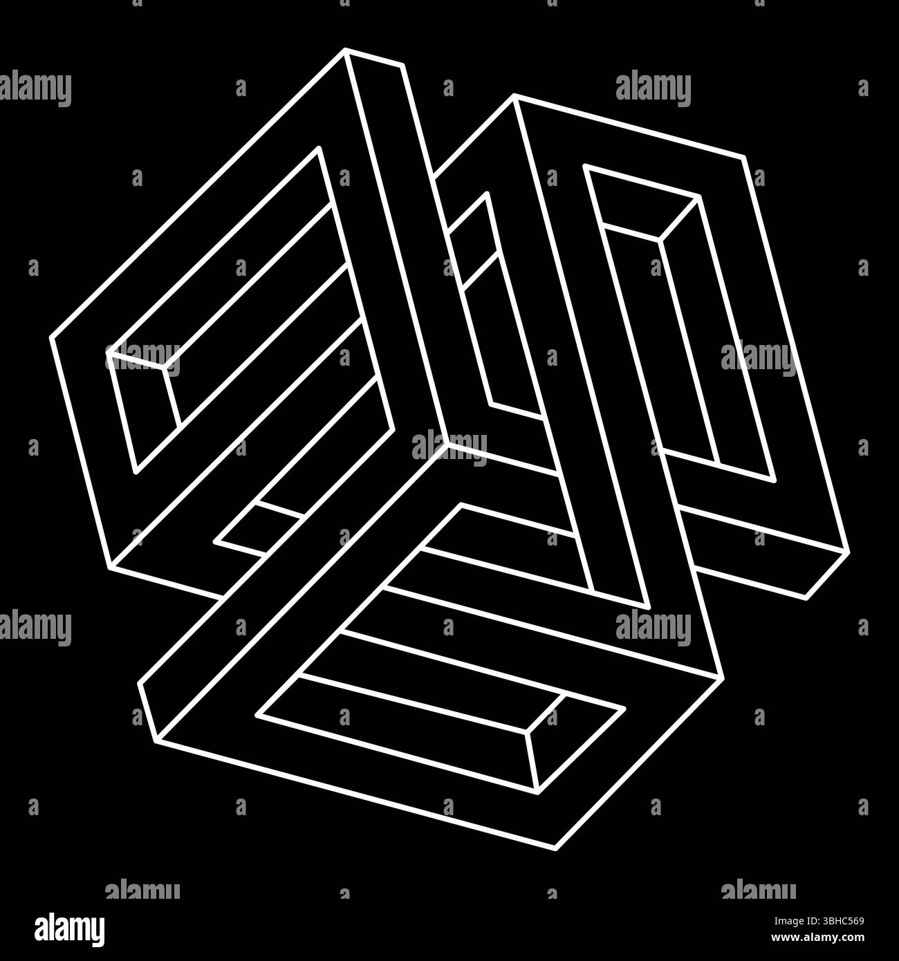 Impossible shapes. Sacred geometry. Optical illusion figures. Abstract ...