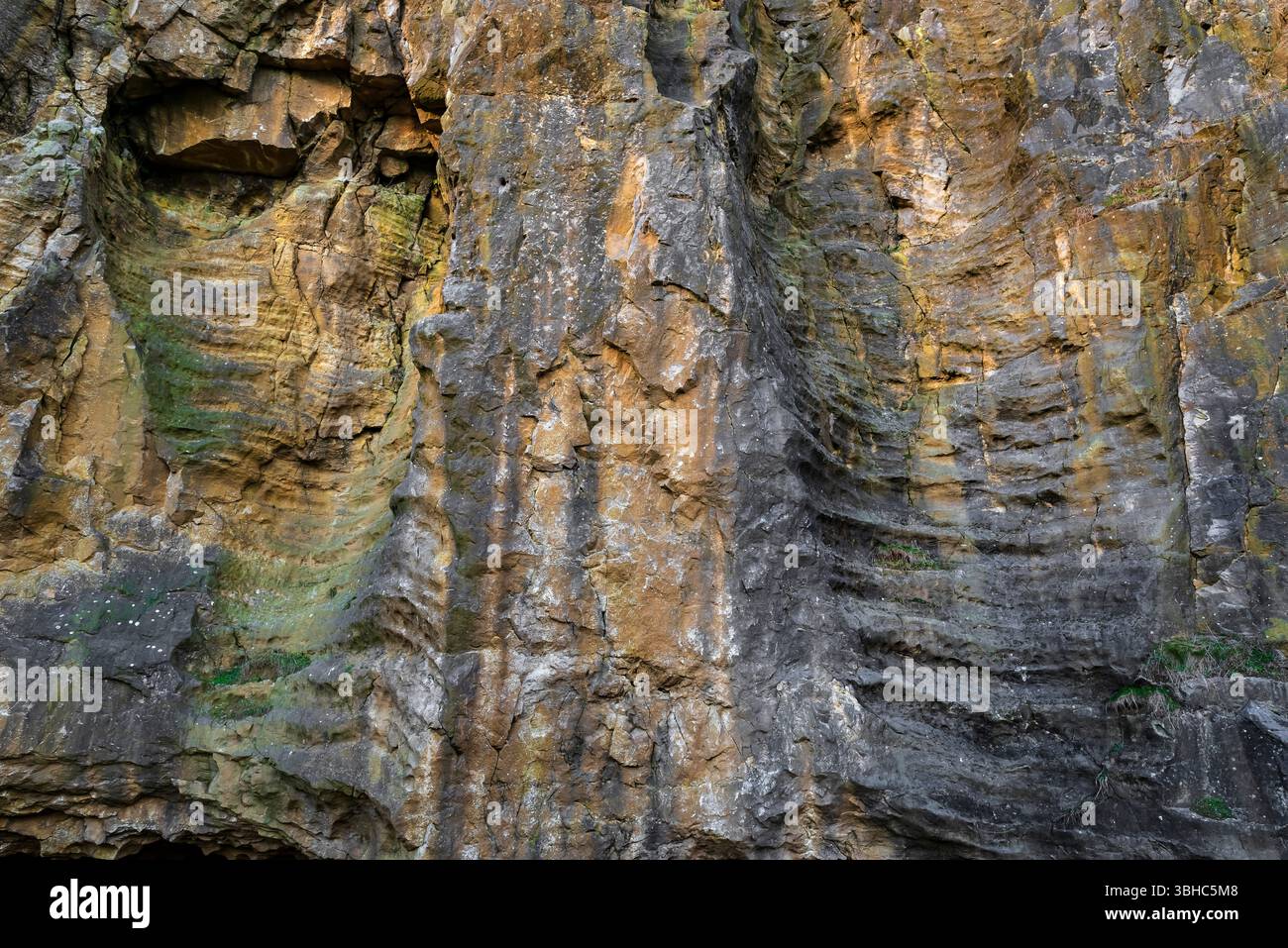 Natural cave system truncated by quarrying at the Dirtlow Pit, Dirtlow ...