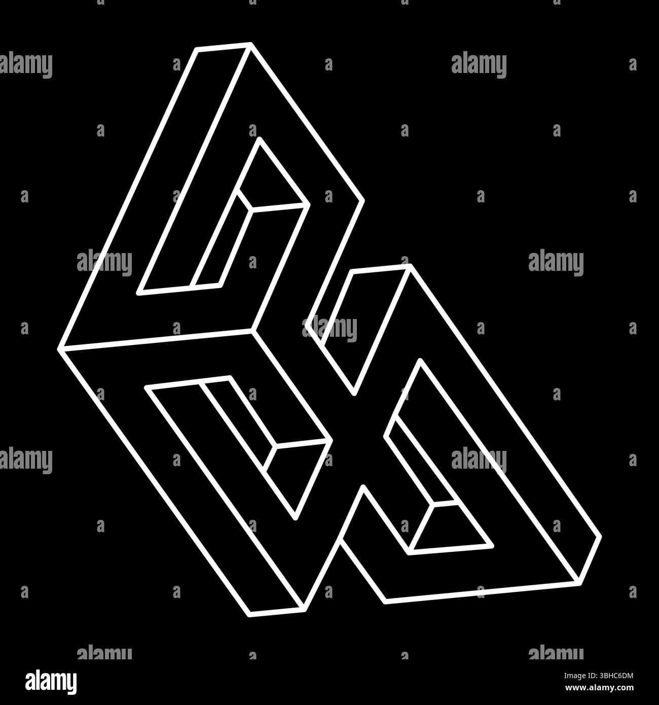 Impossible shapes. Sacred geometry figures. Optical illusion. Abstract ...