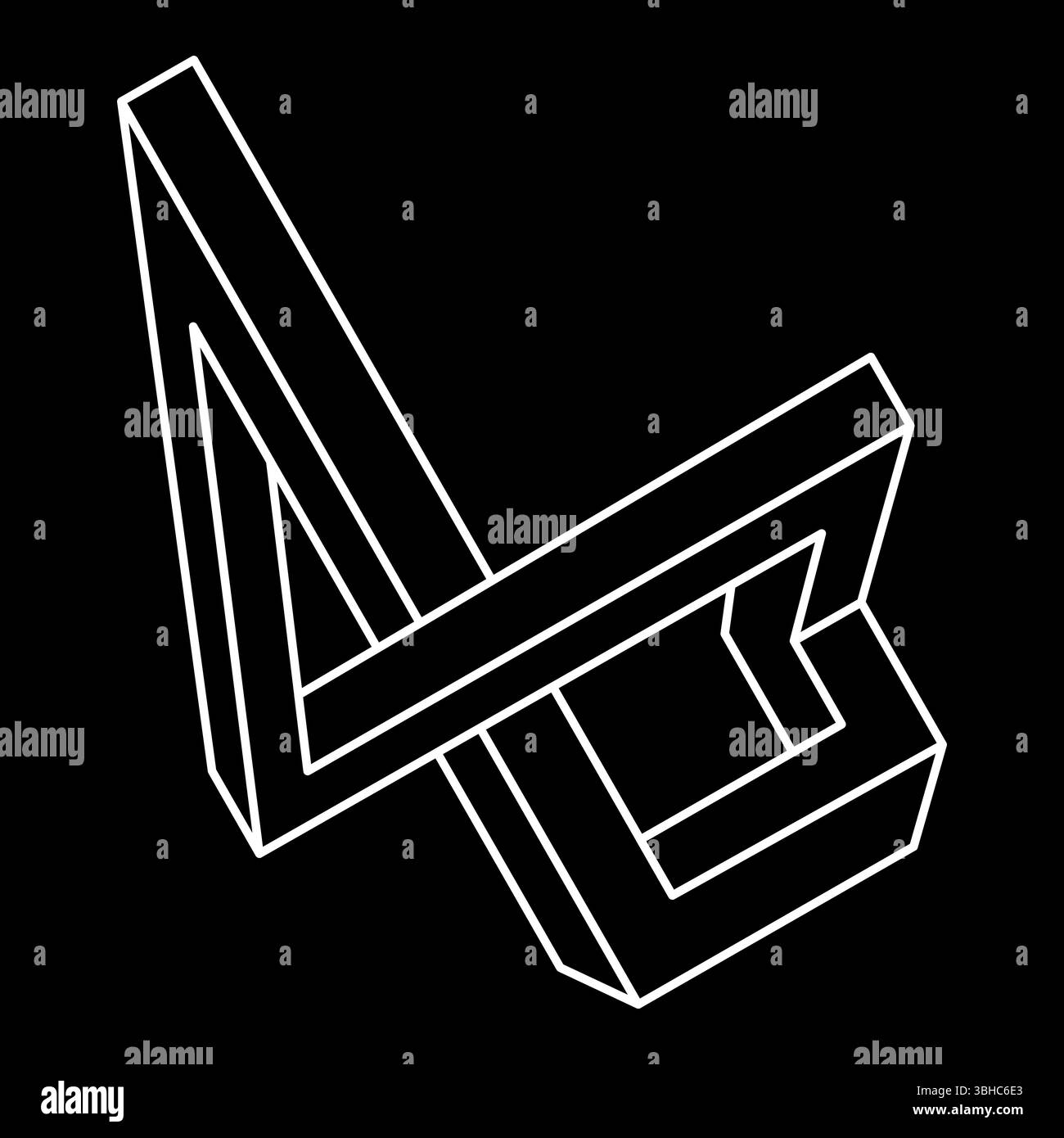 Impossible objects. Line geometric shapes. Optical illusion figures. Op art Stock Vector Image ...