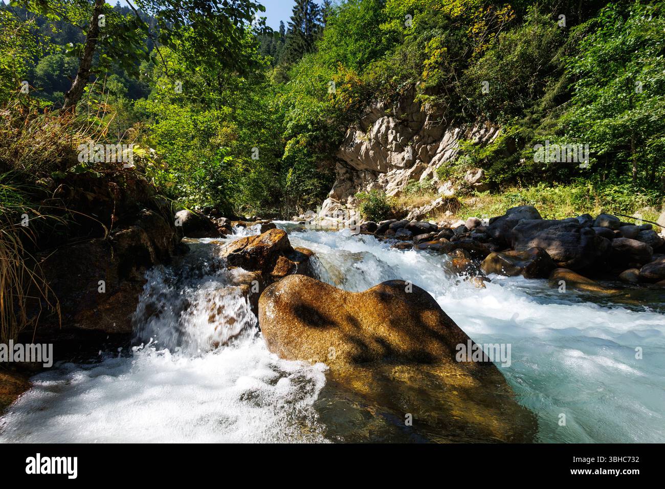 River and mountains landscape. Rize Stock Photo - Alamy