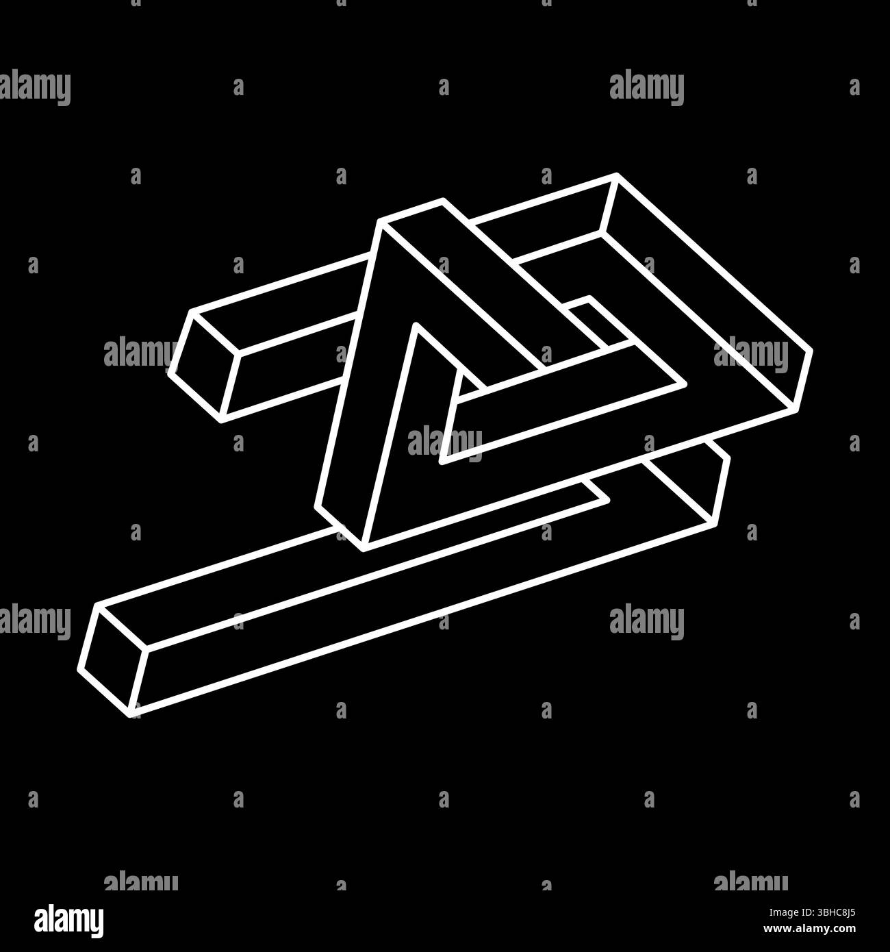 Impossible shape. Sacred geometry figures. Optical illusion. Abstract ...