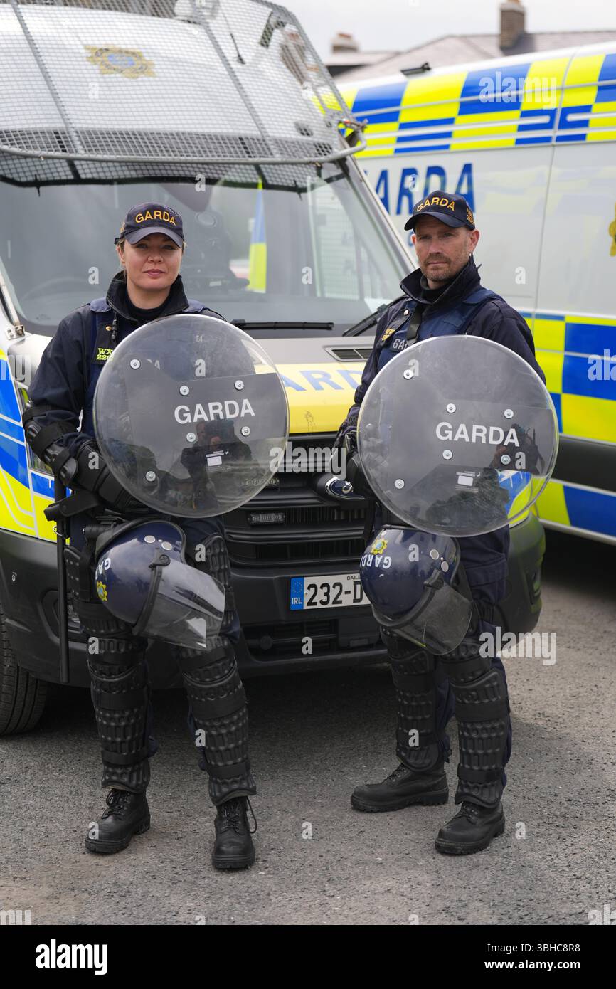 Members of the public order unit at the Garda Headquarters in Phoenix ...