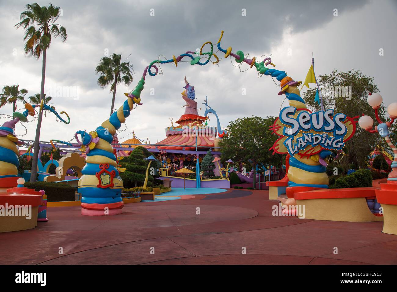The Seuss Landing, Island of Adventure amusement park, Universal Studios, Orlando, Florida Stock ...