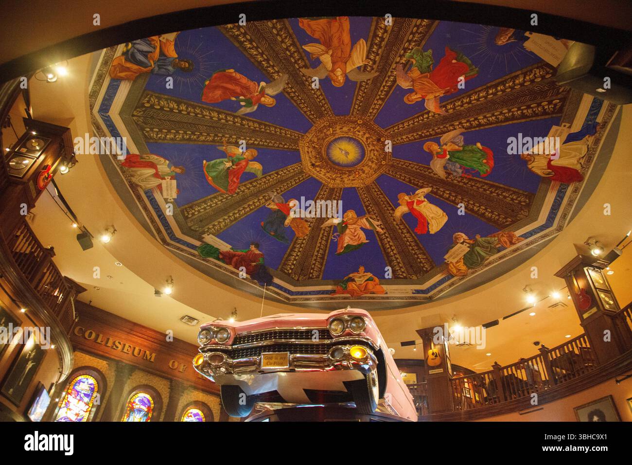 Indoor Hard Rock Cafe stage at the Universal Citywalk at nightt, Universal Studios amusement ...