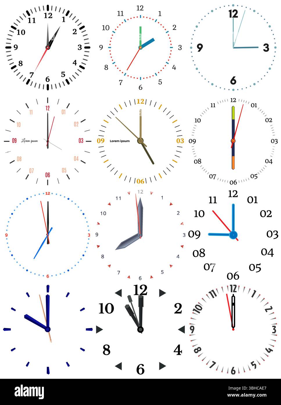 A set of different mechanical clocks with an image of each of the ...