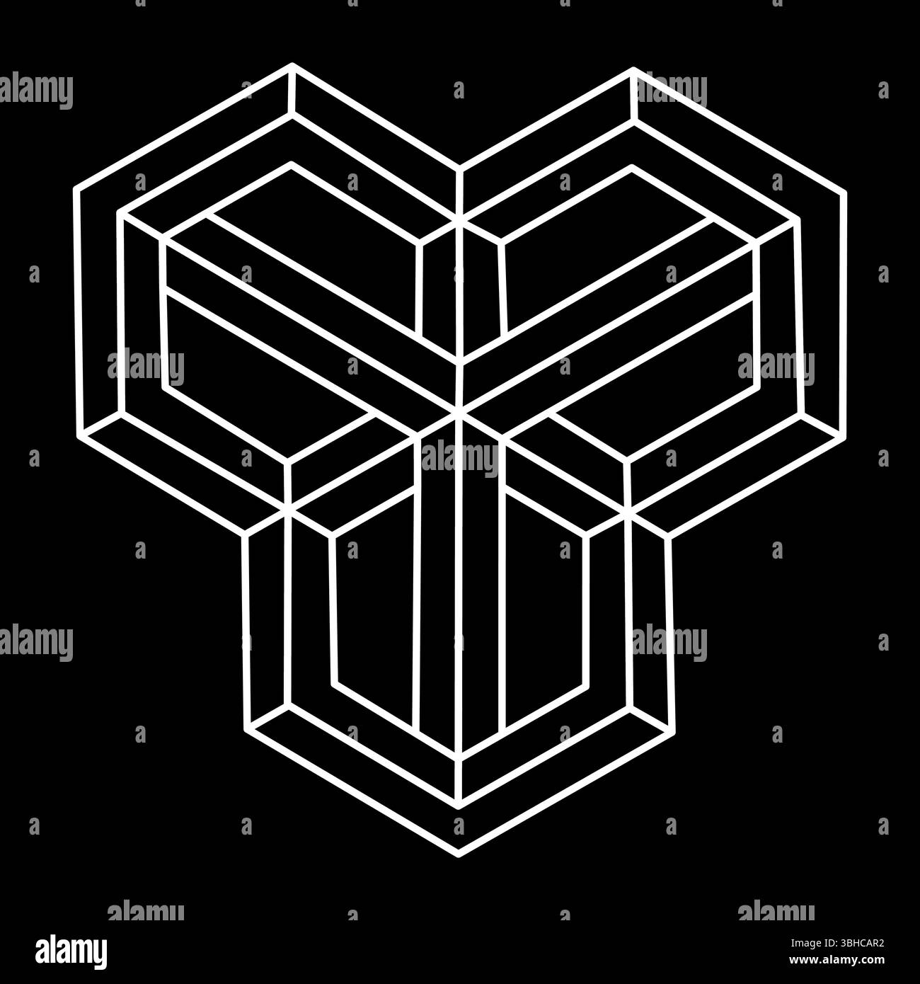 Unreal geometric figures. Impossible shapes logo design, optical ...