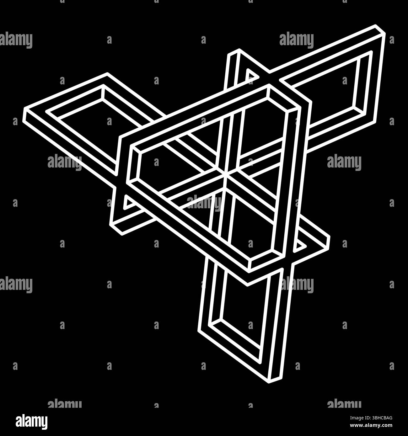 Impossible shapes. Sacred geometry. Optical illusion. Abstract eternal ...