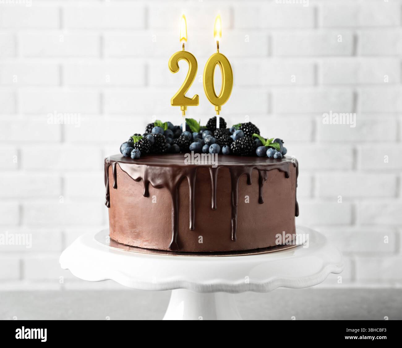 20th anniversary cake white chocolate hi-res stock photography and ...