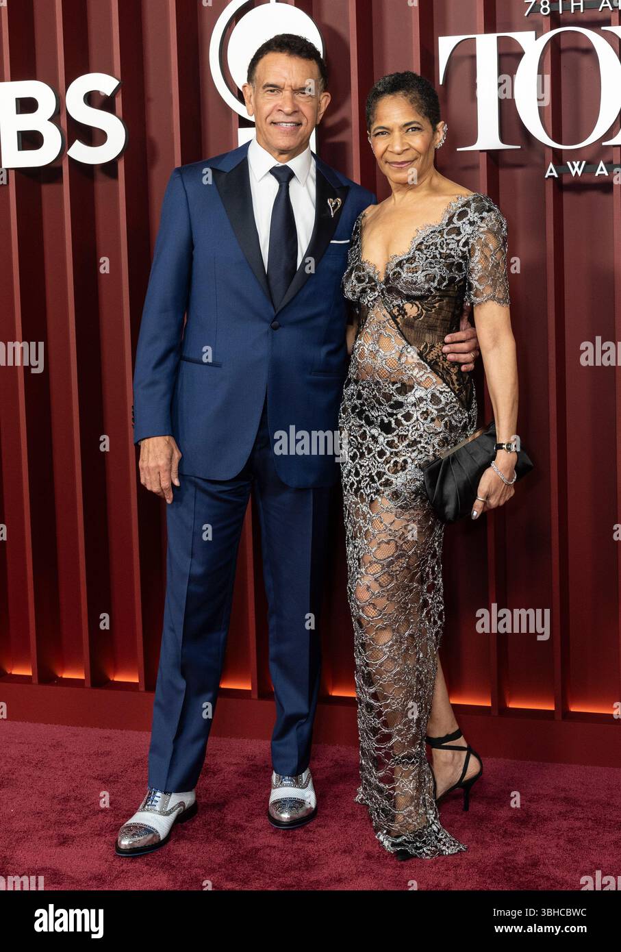 Brian Stokes Mitchell and Allyson Tucker attend 78th annual TONY awards ...
