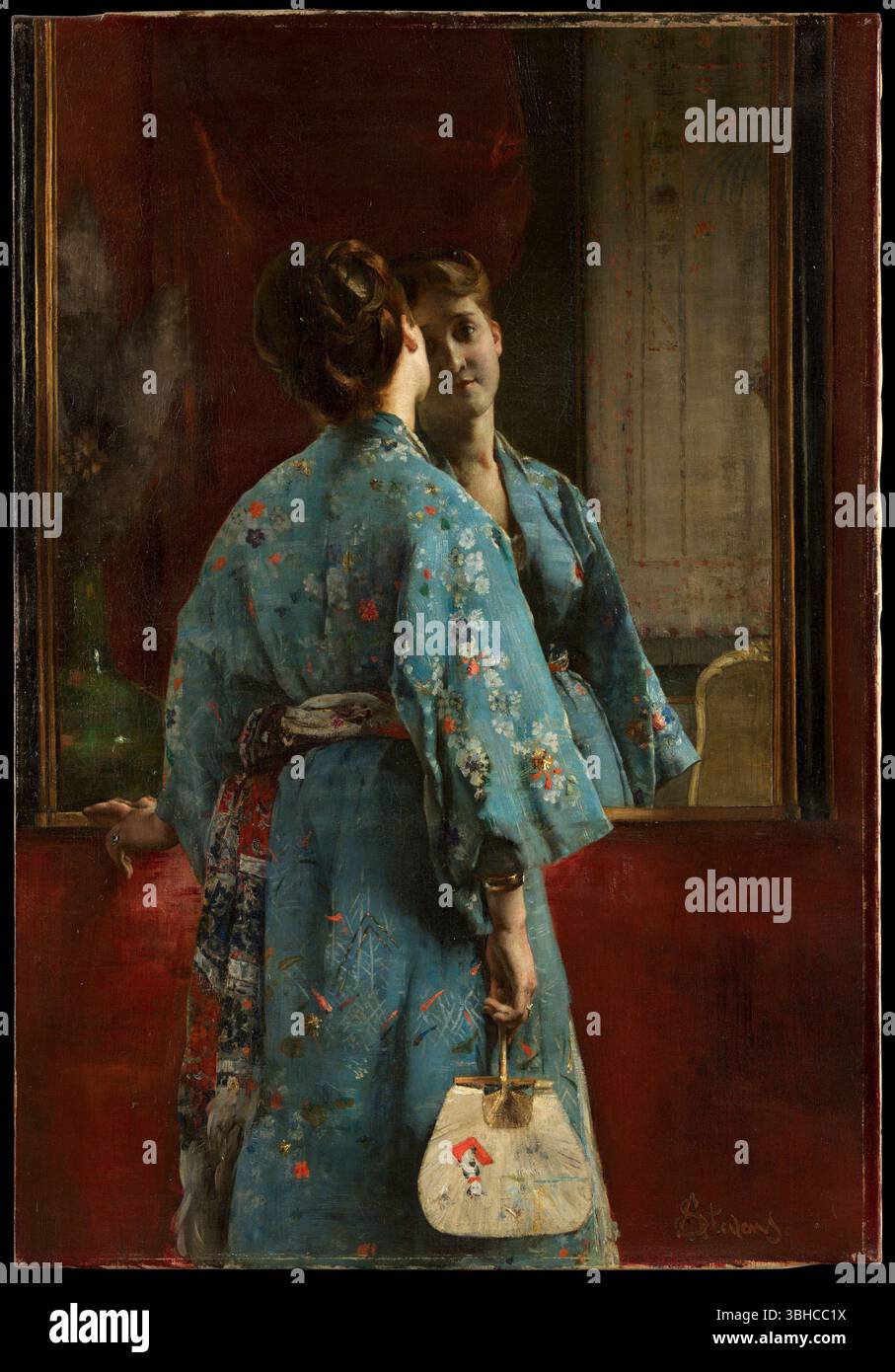 The Japanese Robe. Alfred Stevens. ca. 1872 Stock Photo - Alamy