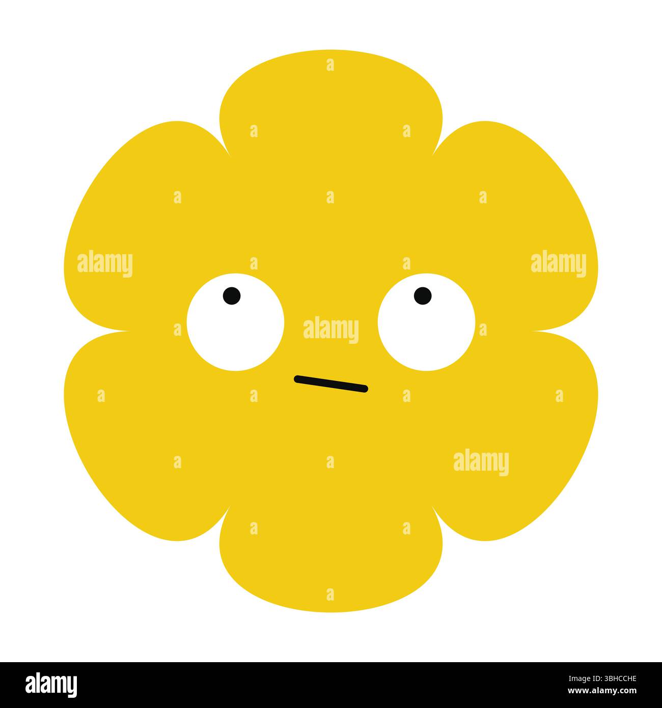 Simple flower emoji showing melancholic emotion. Flat, abstract floral ...