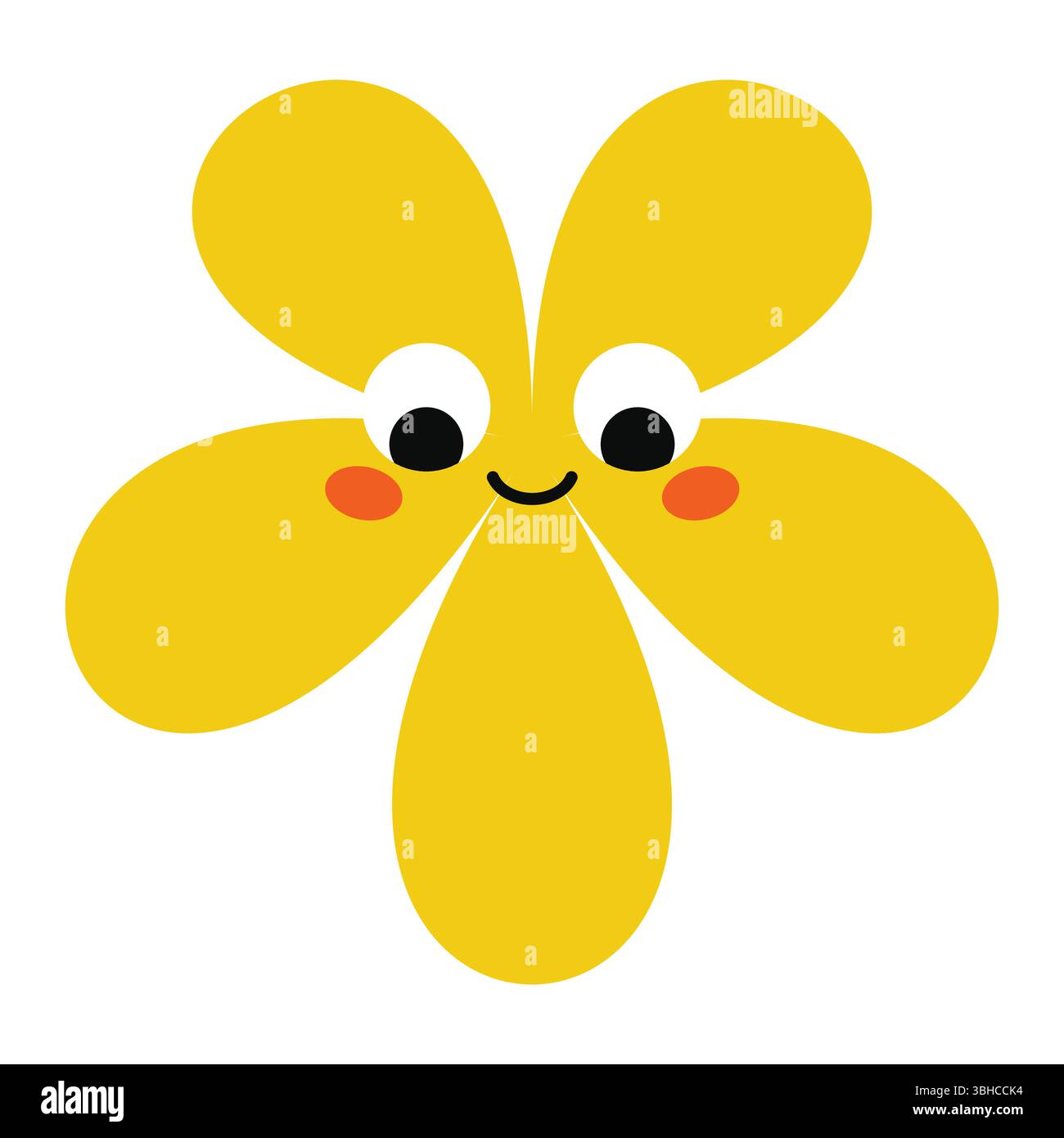 Flirty flower character with dreamy eyes and a playful smile. A ...