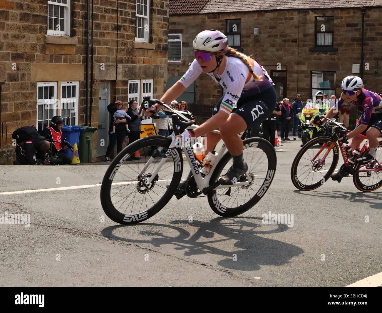 Riders in the peloton compete during Stage 1 of the 2025 Lloyds Bank ...