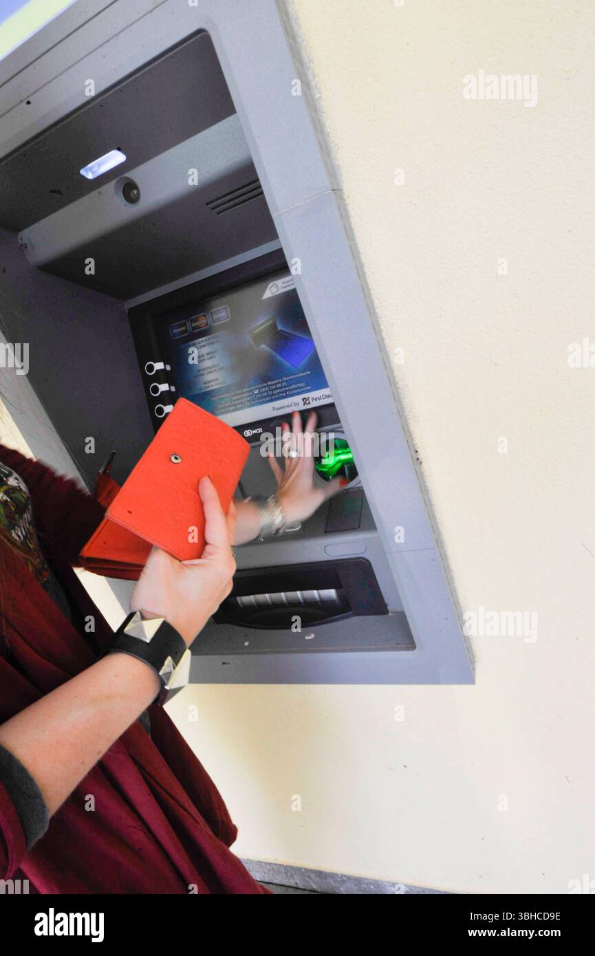 an automated teller machine ATM or cash machine for withdraw money an ...