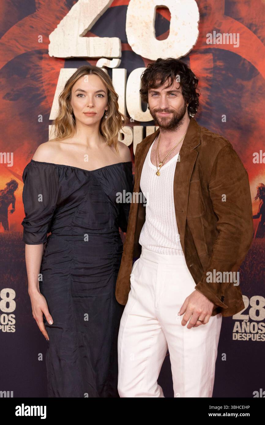 Madrid, Spain. 06th June, 2025. Actress Jodie Comer and actor Aaron ...