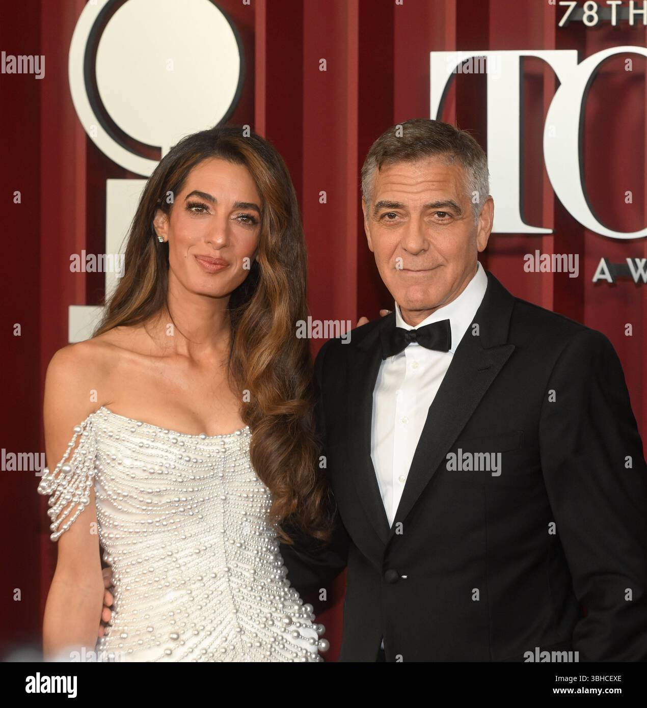 Amal Clooney and George Clooney attend The 78th Annual Tony Awards at ...