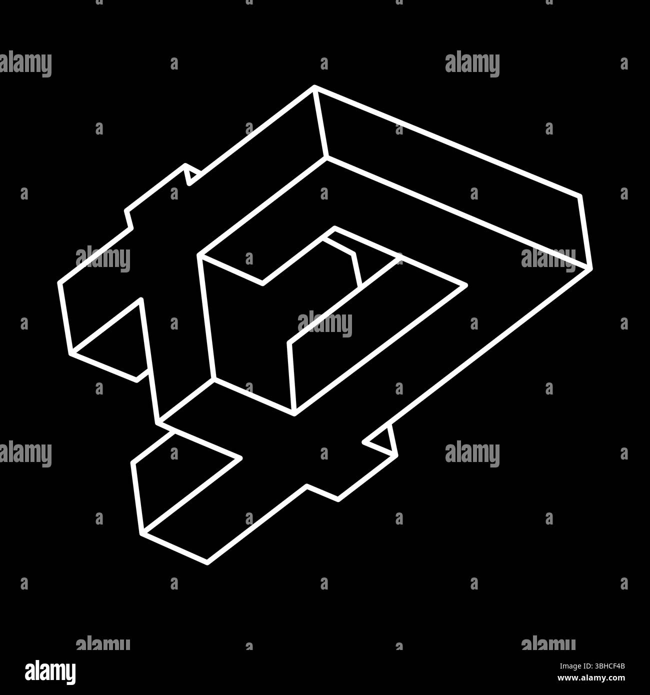 Impossible optical illusion shapes. Optical art object. Impossible ...