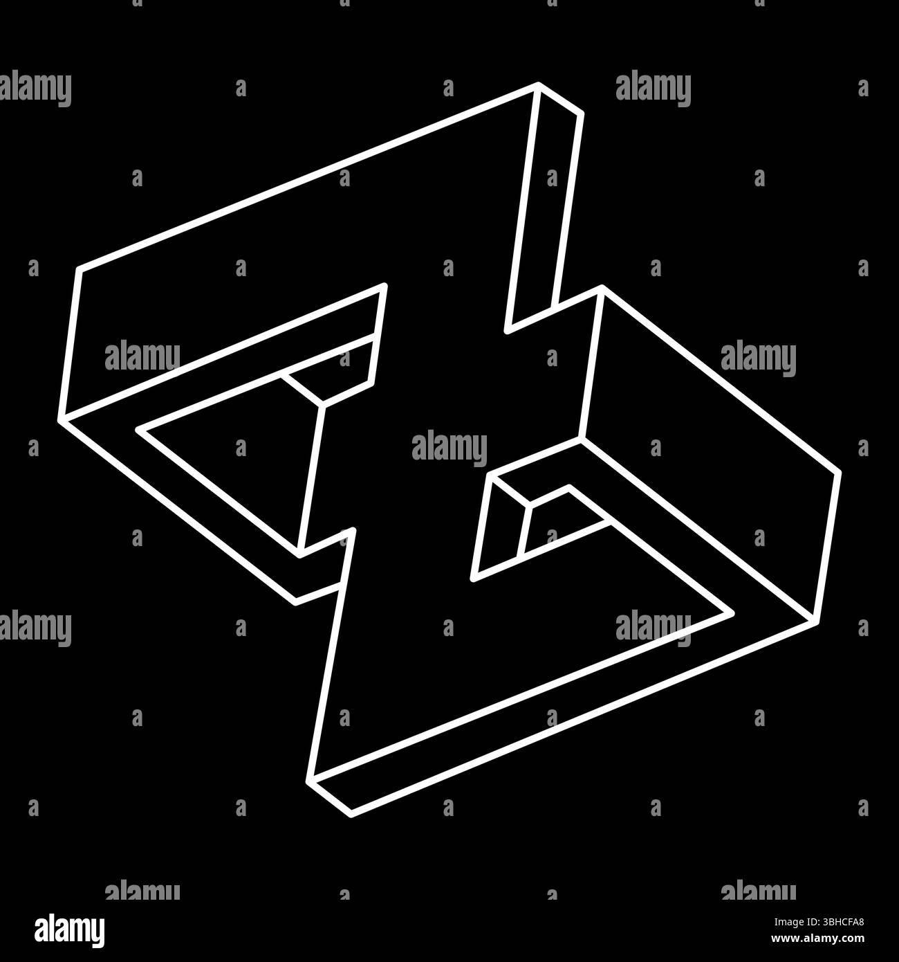 Impossible shapes. Sacred geometry. Optical illusion. Abstract eternal ...