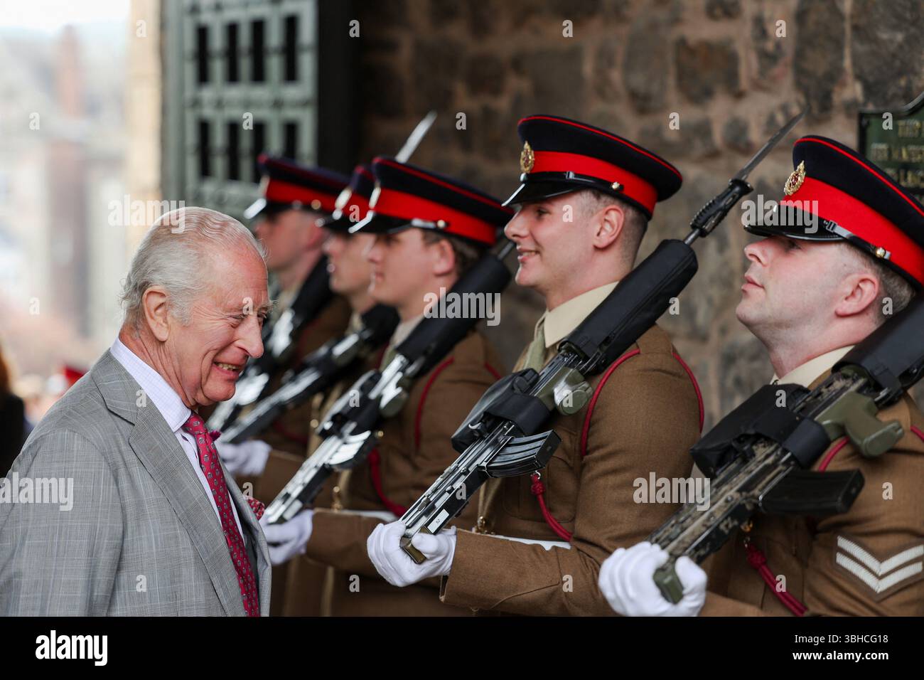 King Charles III inspects the Guard of Honour at the Ceremony of the ...