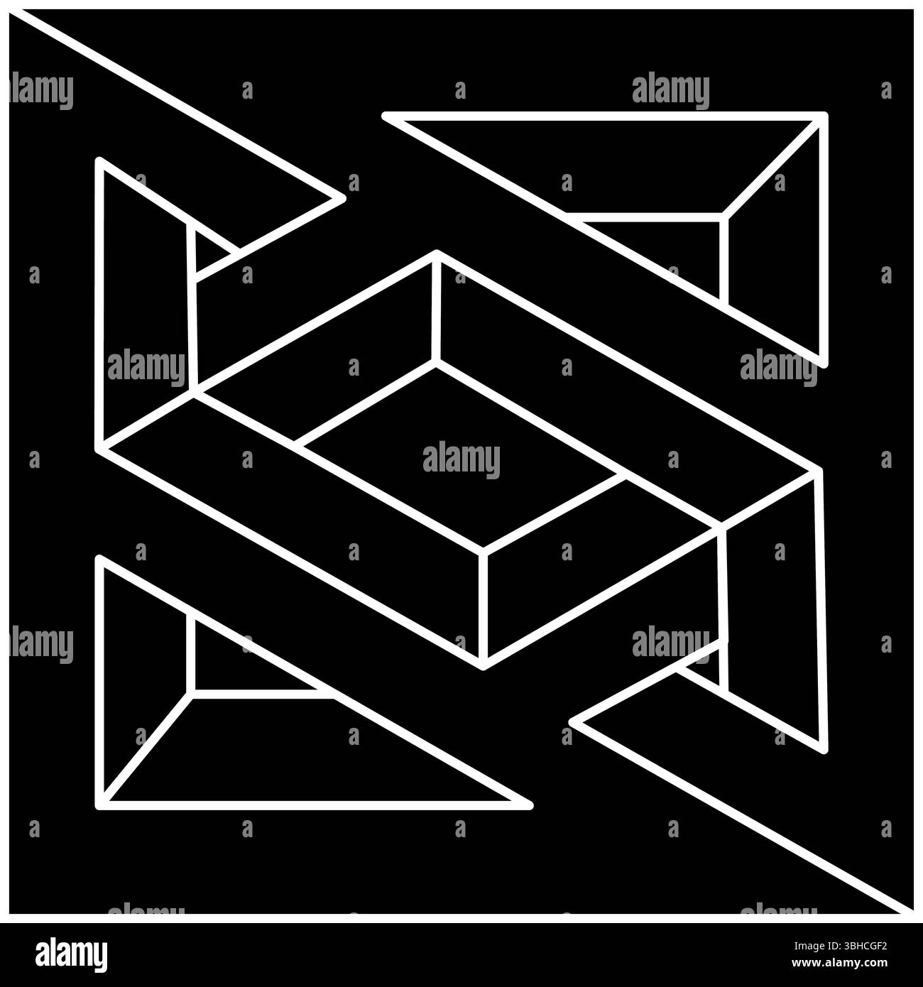 Impossible shapes logo design, optical illusion object. Optical art ...