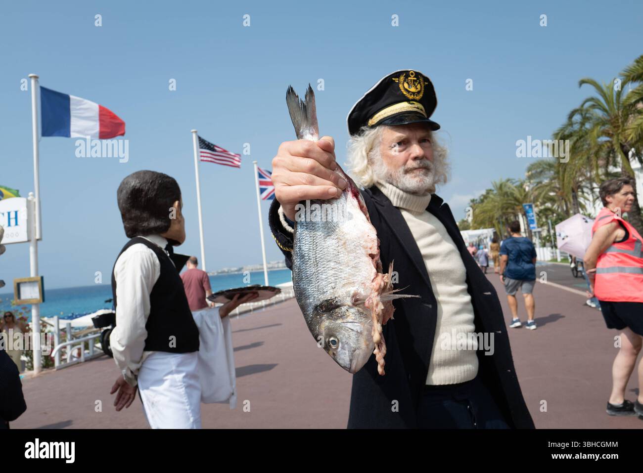 Ocean Rebellion stages Macron Loves Trawling protest in Nice Activists ...