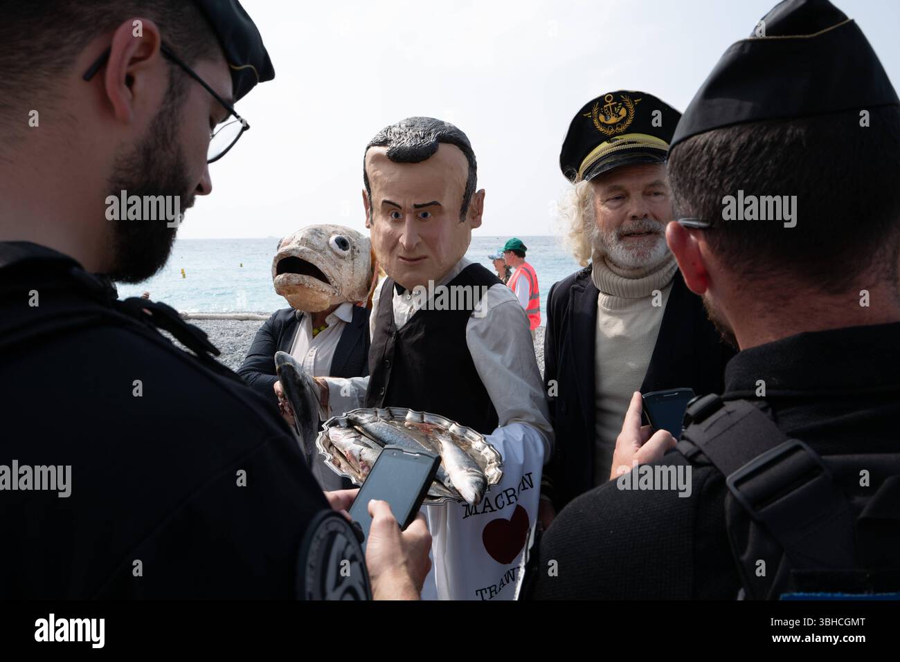 Ocean Rebellion stages Macron Loves Trawling protest in Nice Activists ...