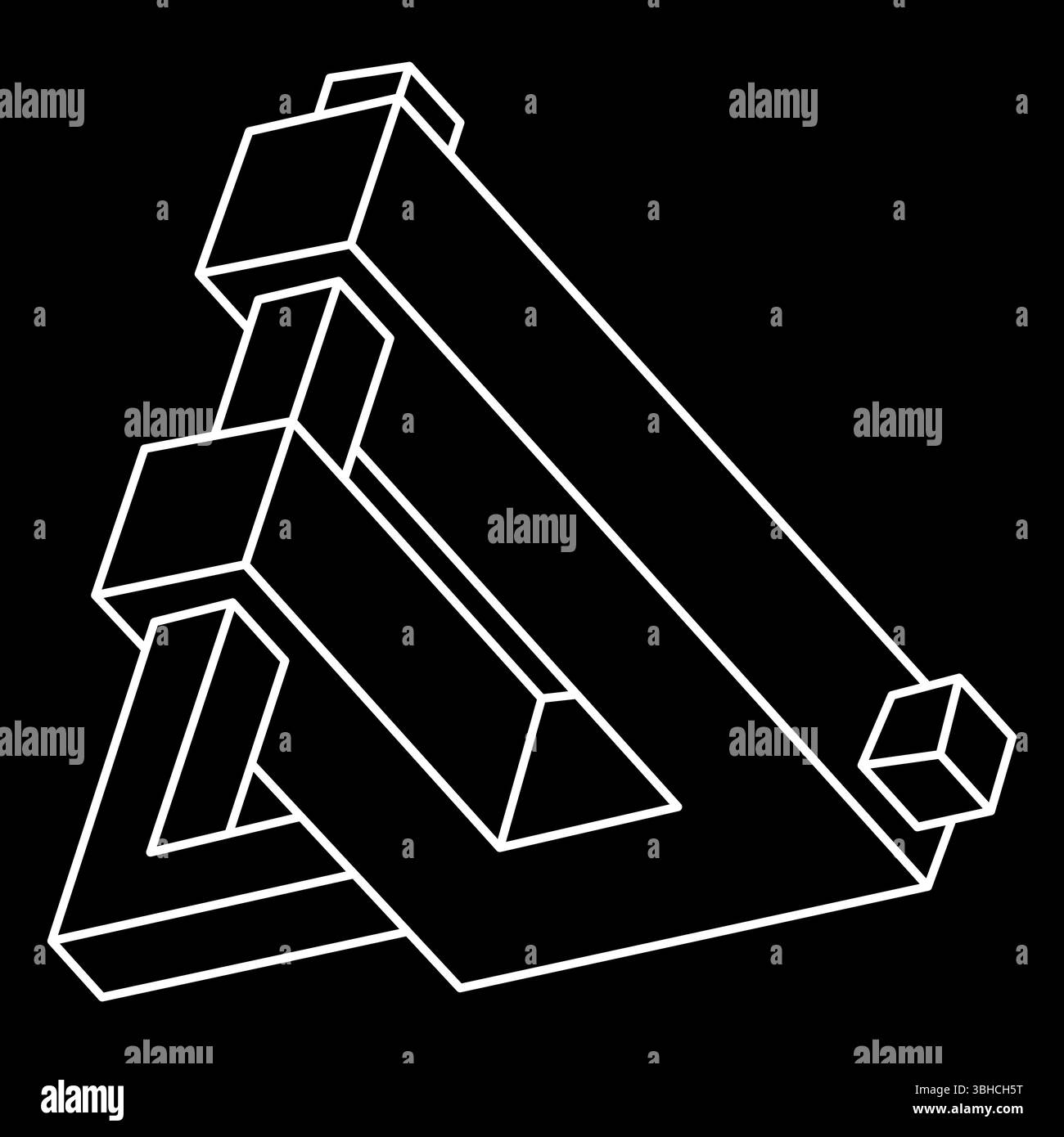 Escher style. Optical illusion shapes. Impossible objects. Optical art ...