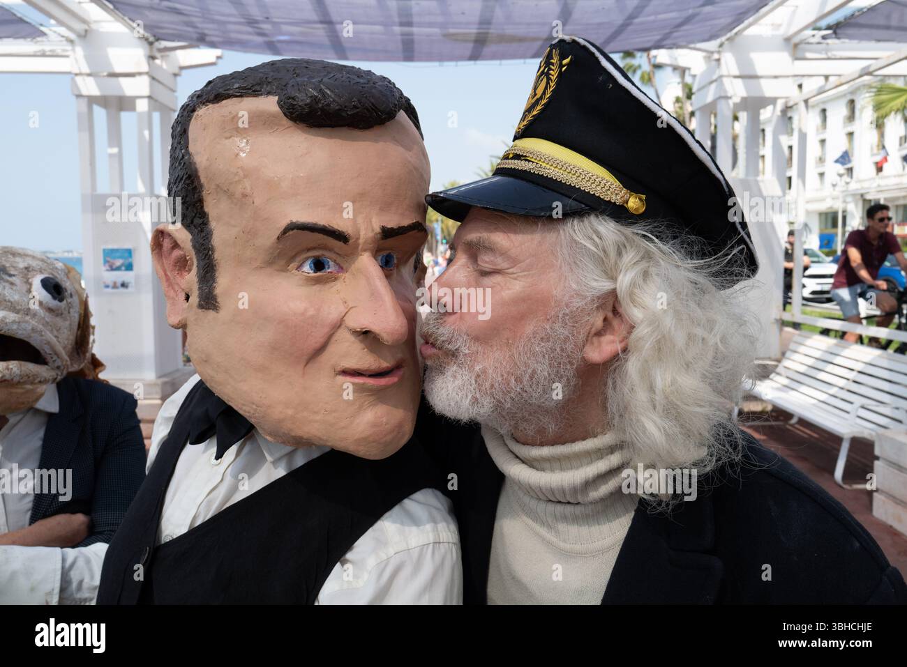 Activists from Ocean Rebellion stage a street theatre protest in Nice ...
