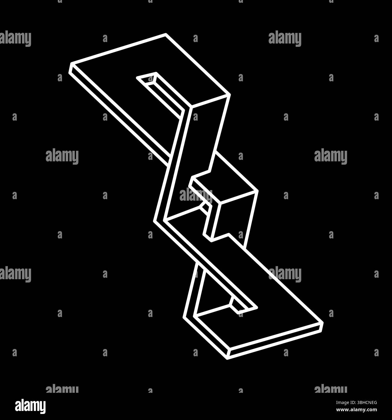 Impossible shapes. Sacred geometry. Optical illusion. Abstract eternal ...