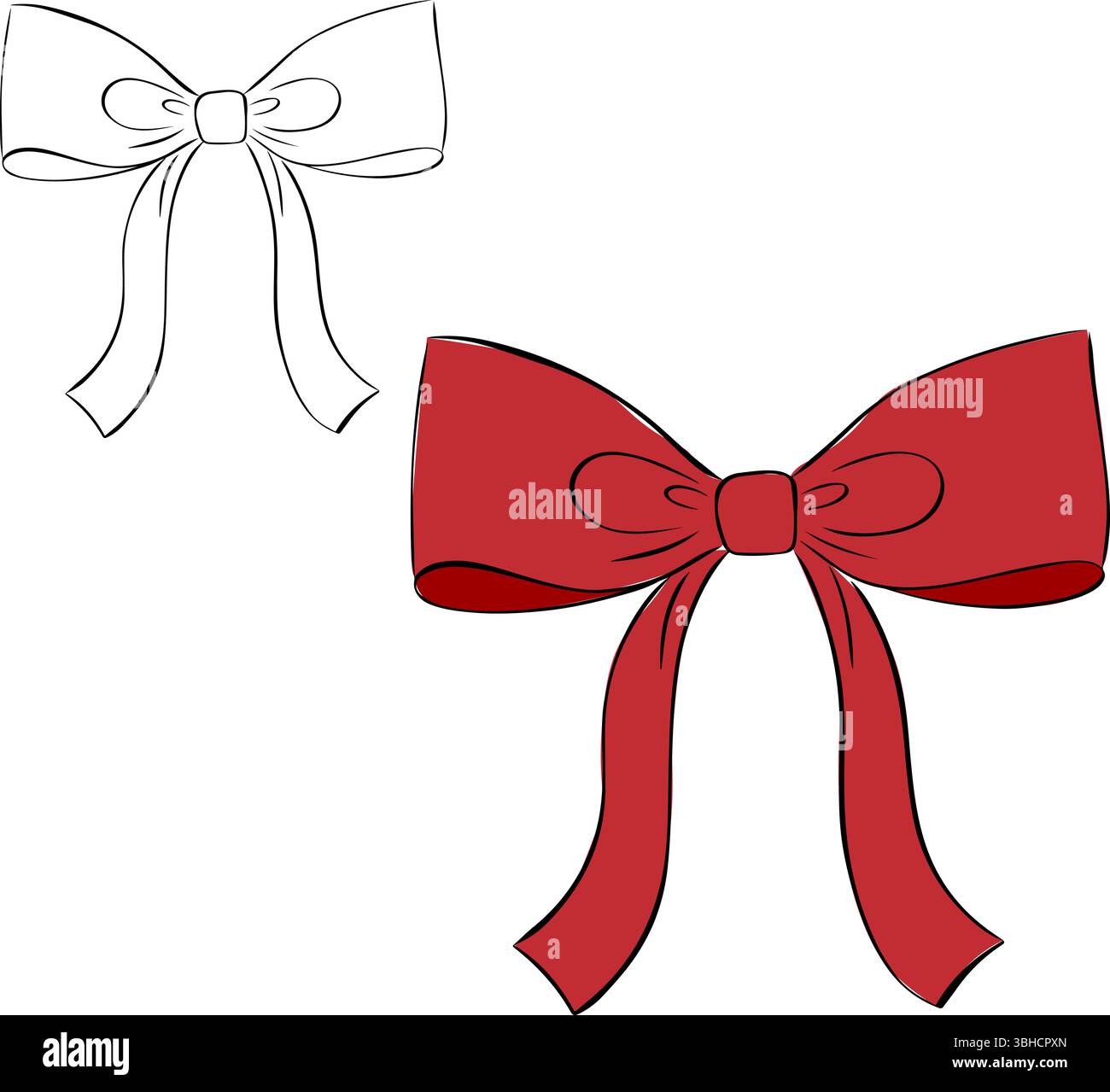 Female hand red bow Stock Vector Images - Alamy