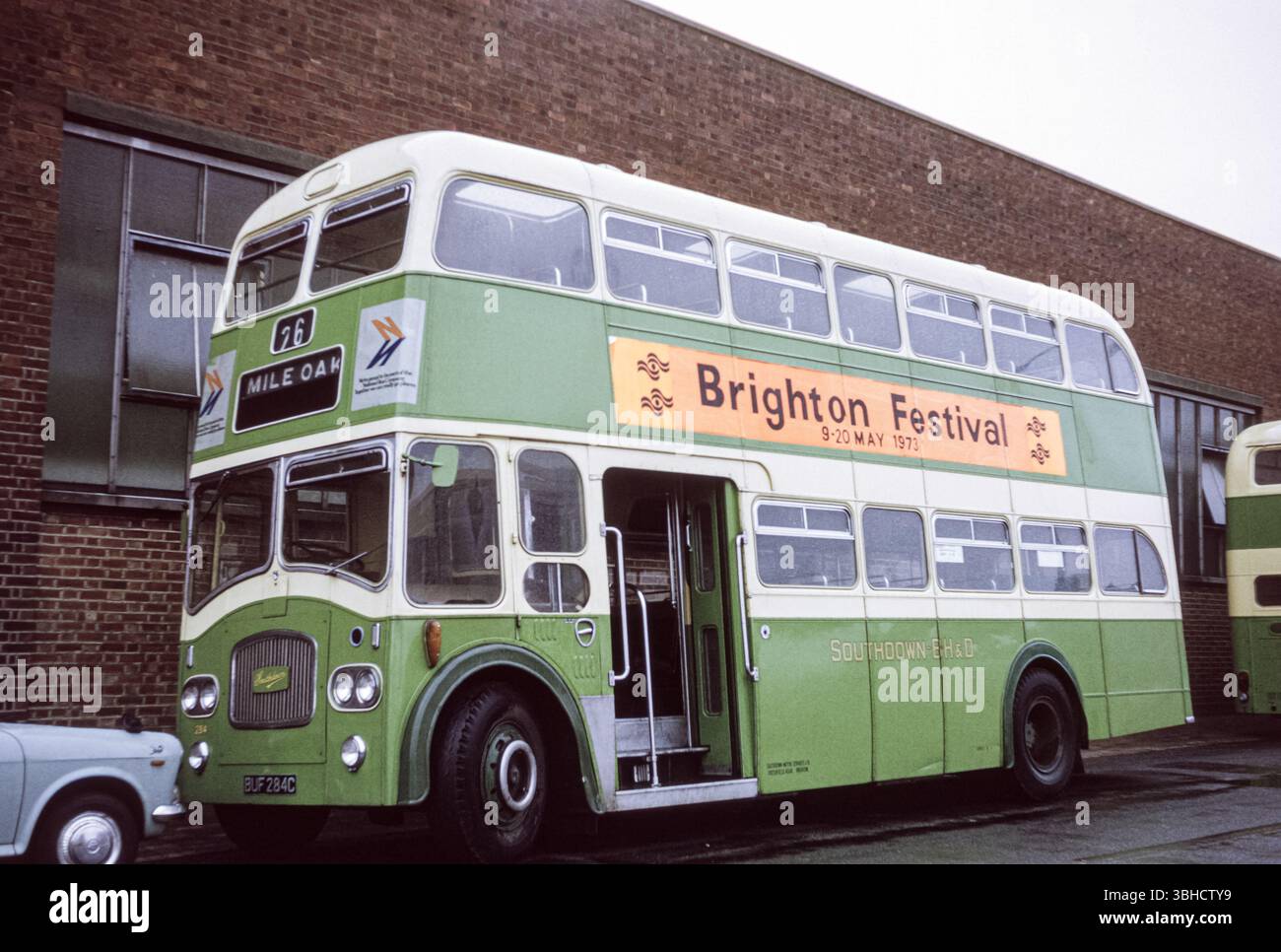 Brighton, UK - 1973: Vintage image of a Leyland Titan PD3/4 bus from ...