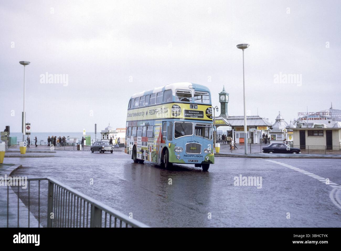 Brighton, UK - 1973: Vintage image of a Leyland PD3/4 bus with Northern ...