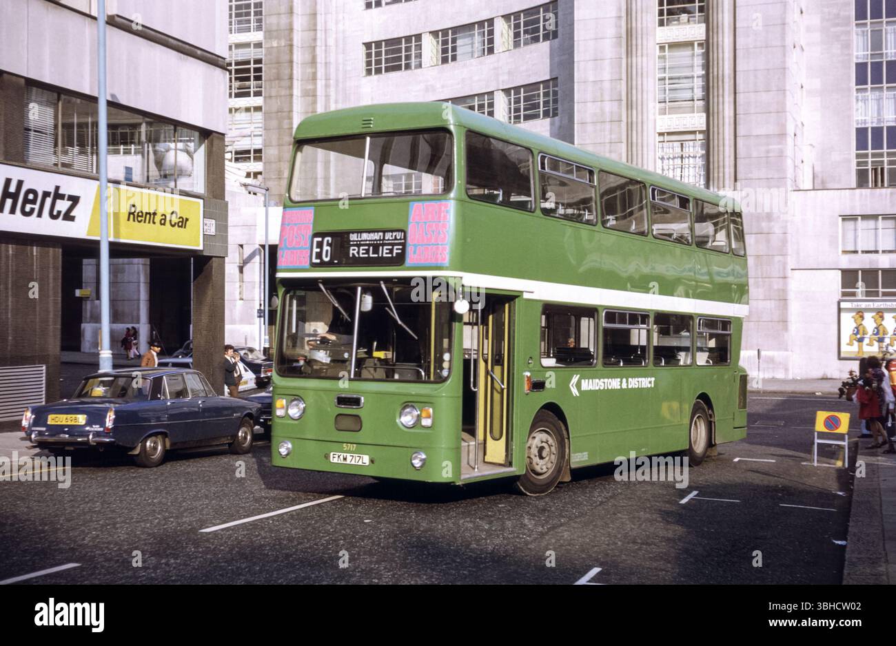 London, UK - 1973: Vintage image of a Leyland Atlantean PDR1A/1 bus ...