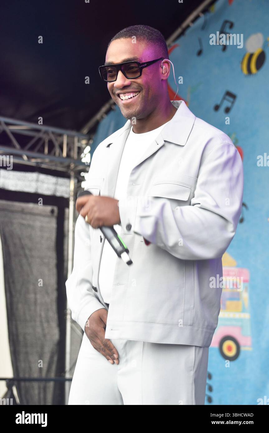 08 June 2025. Guildford, UK. Simon Webbe of Blue at Foodies Festival ...