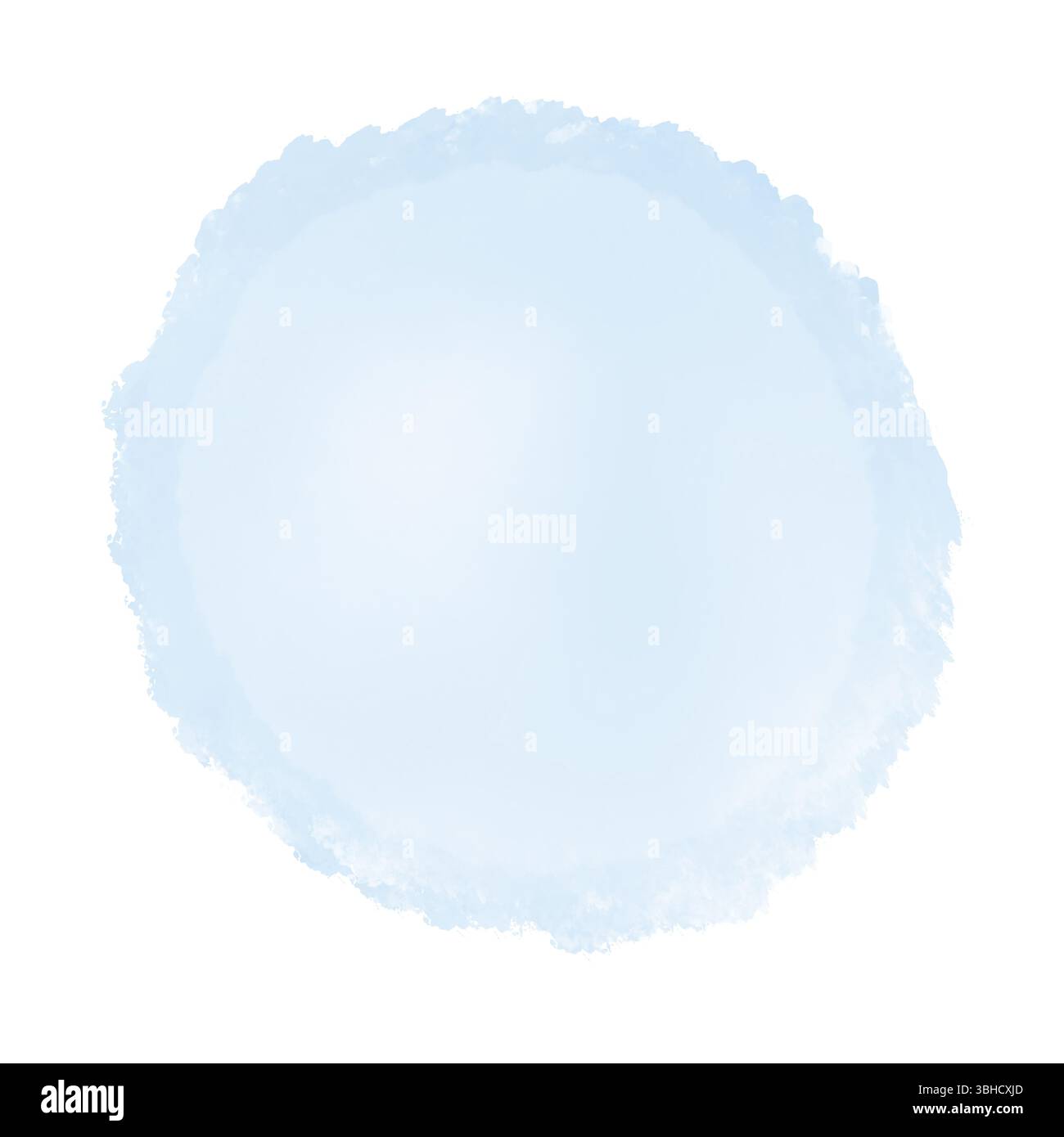 Round watercolor spot. Translucent blue circle. Background for template ...